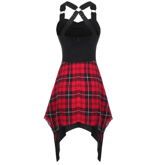 Dresses | Cross Back Plaid High Low Sweet Heart Dress | Poshmark